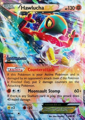 Hawlucha EX 64/111 - Pokemon XY Furious Fists Ultra Rare Card ...